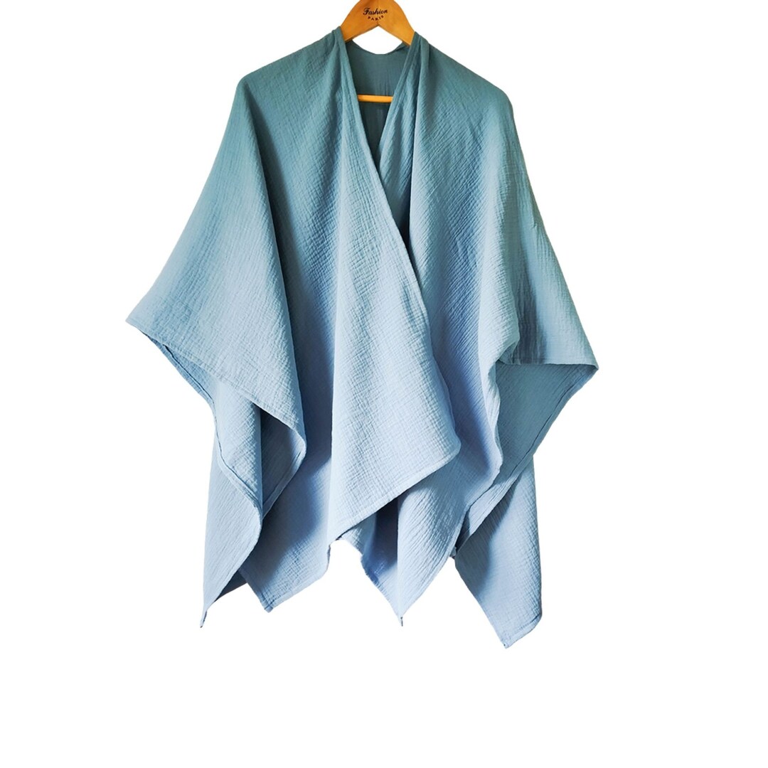 Lightweight Ruana for Women Organic Cotton Ruana Wrap Summer Cover up ...