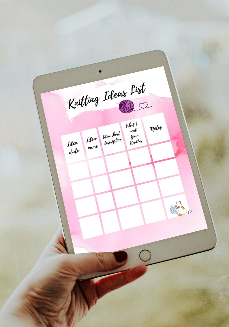 Knitting Digital Planner Printable Pdf Knitting Project Page - Etsy