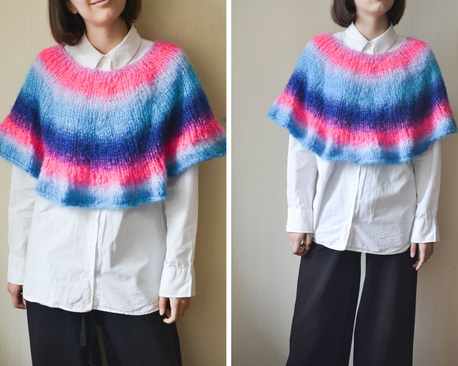 Easy Knitting Patterns for Women Poncho Pattern Pdf Beginner - Etsy