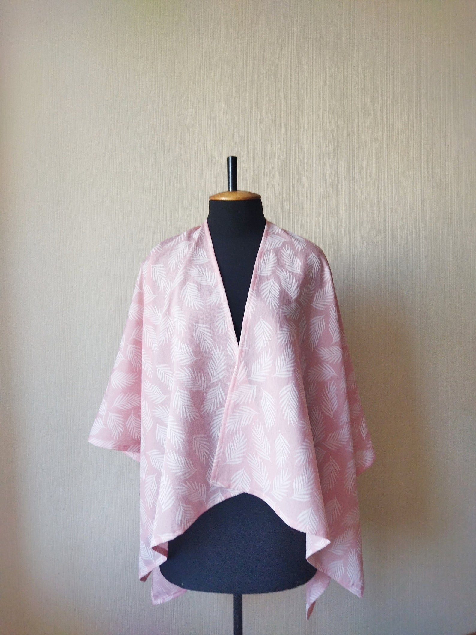 Summer ruana shawl wrap Pink white ruana Cotton ruana women | Etsy