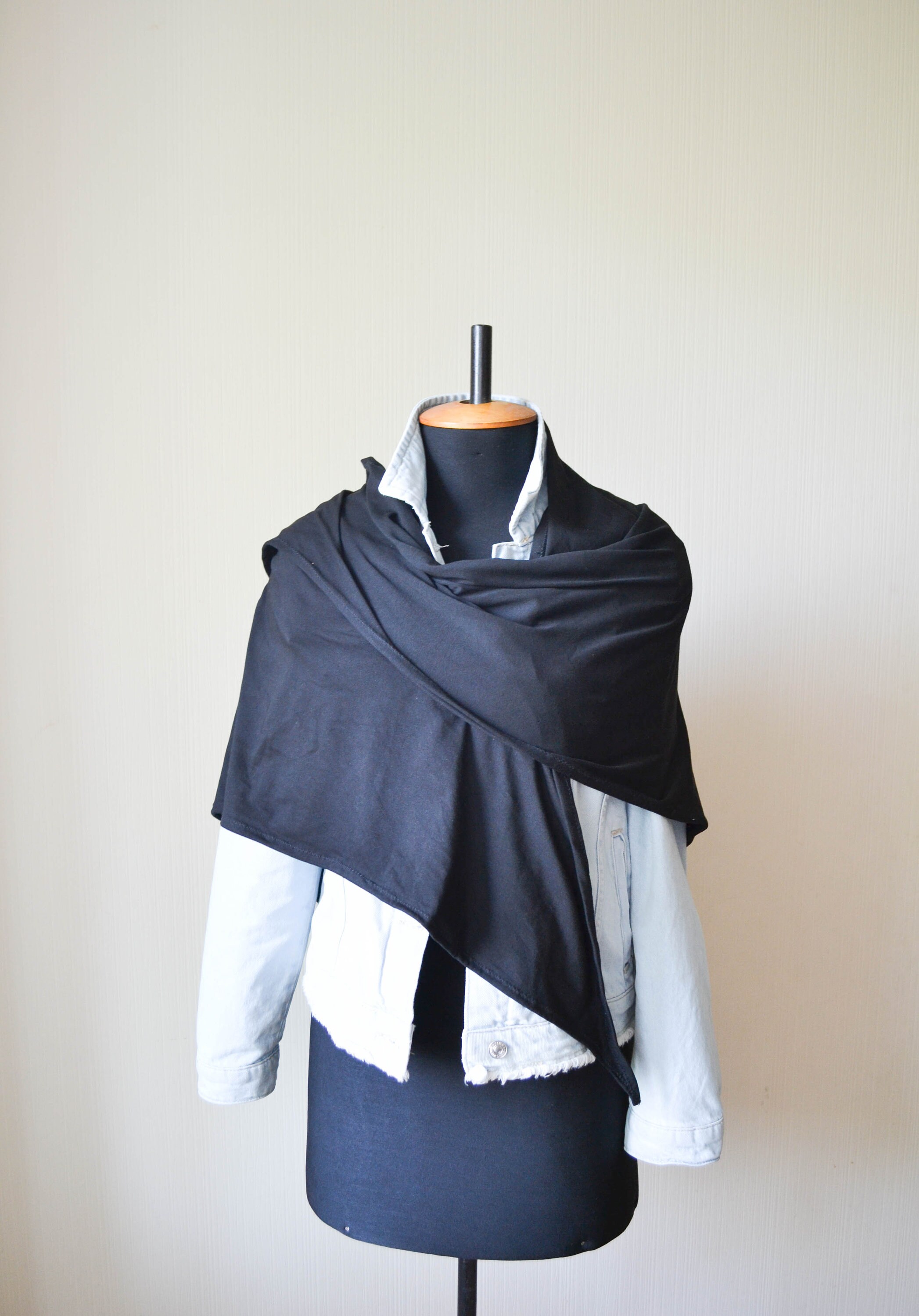 XXL Medieval Shawl Black Cotton Shawl Triangle Black Shawl - Etsy