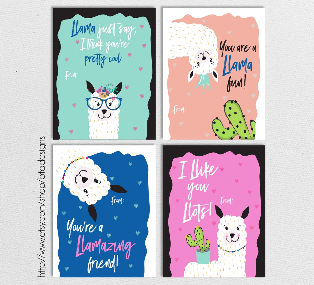 Printable Llama Valentine Cards // Instant Download - Etsy