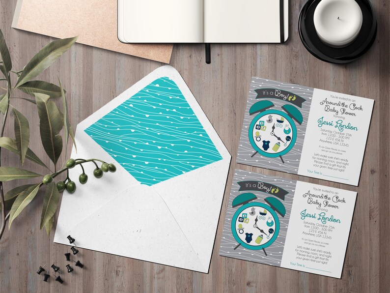 Around the Clock Baby Shower Invitation // Digital File - Etsy