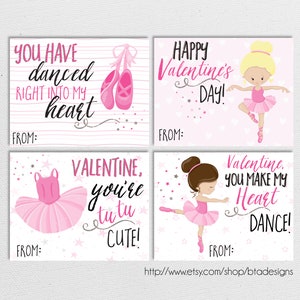 Printable Ballerina/dance Valentine Cards // Instant Download - Etsy