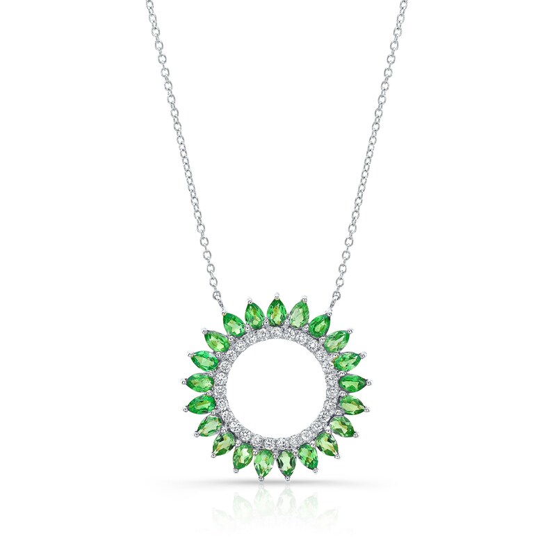 Peridot Flower Necklace - Etsy