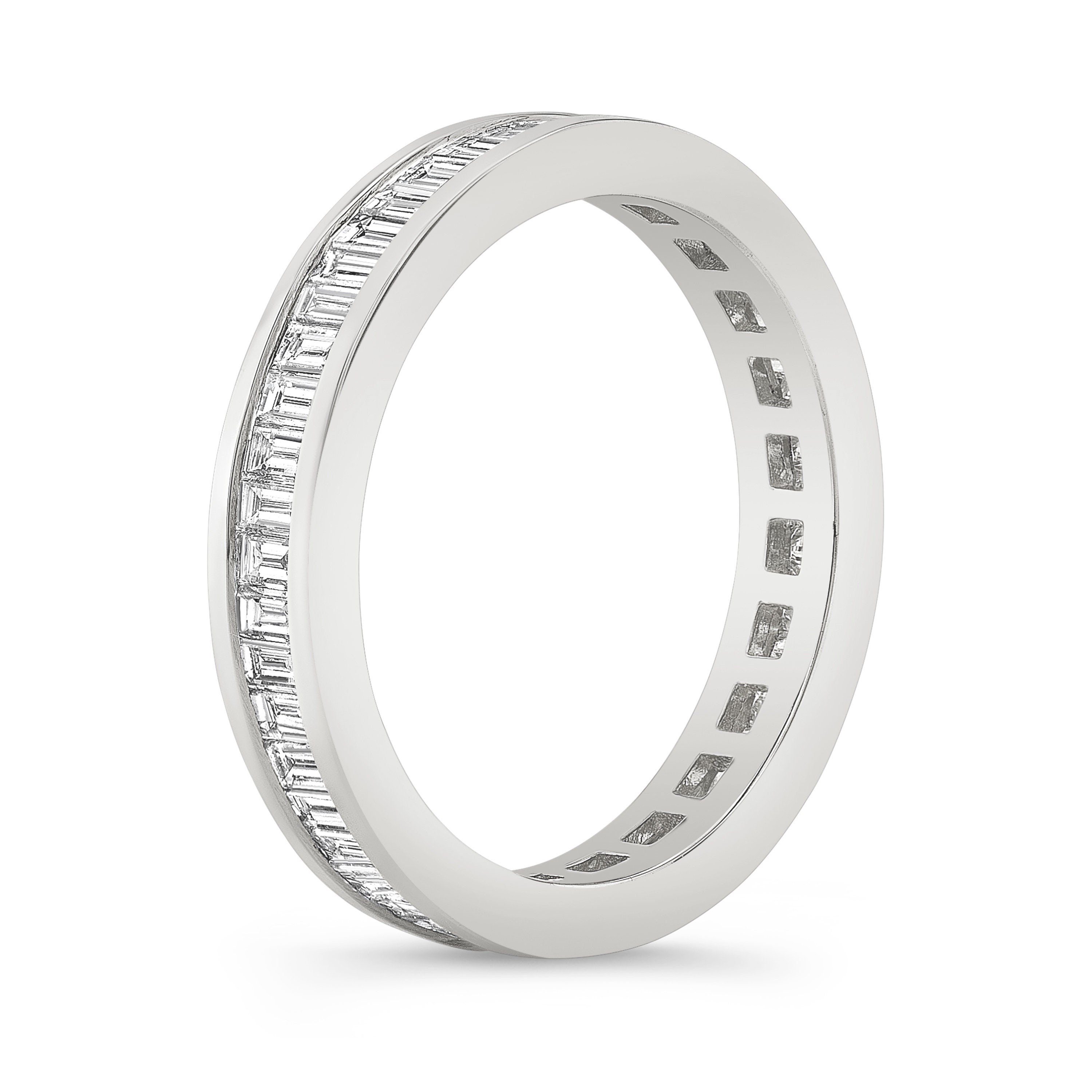 Channel Set Diamond Baguette Eternity Ring | Etsy