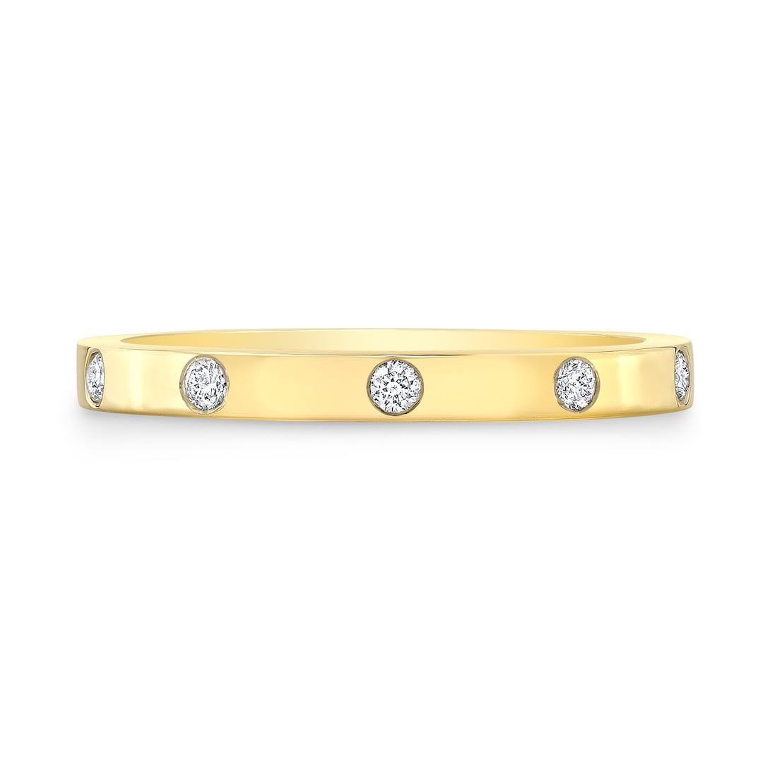 Inset 0.18ct Diamond Band - Etsy