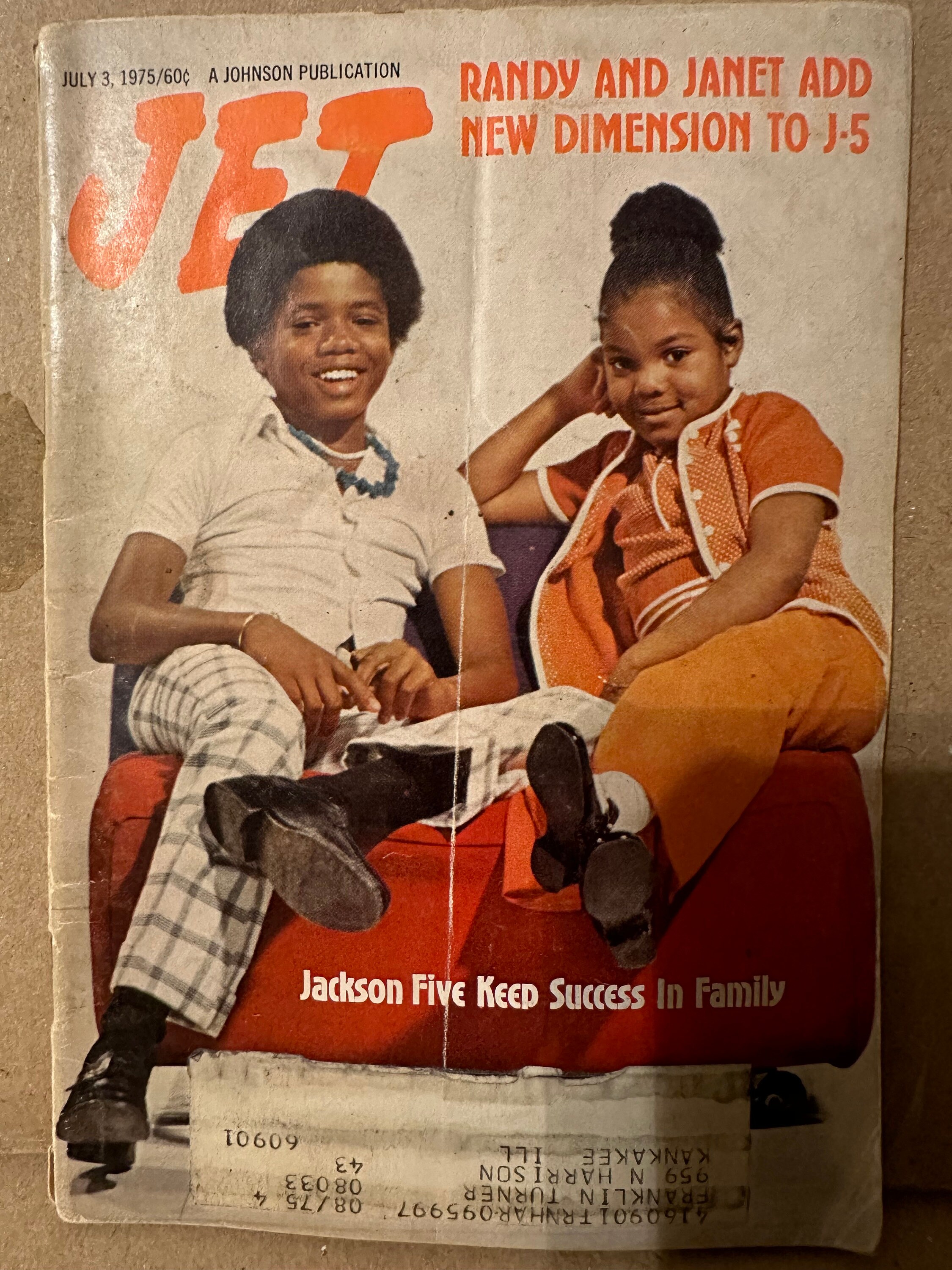 Vintage Jet Magazine July 1975 Randy and Janet Jackson Add New Dinensio ...