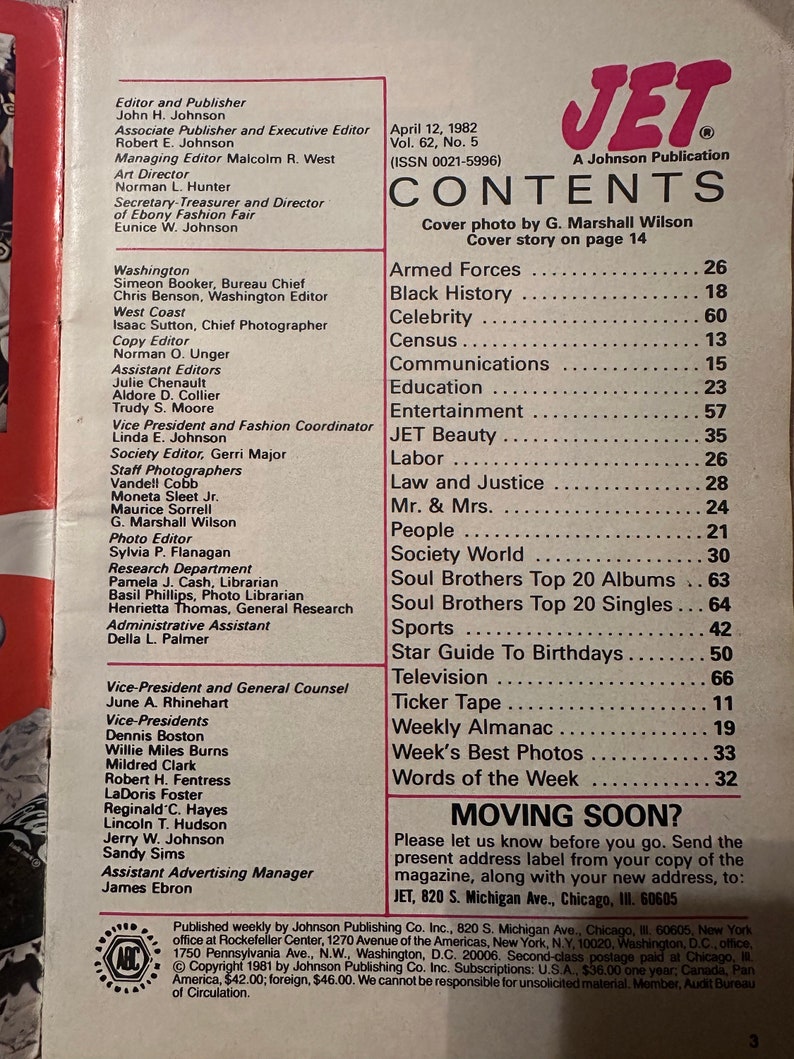 Vintage Jet Magazine April 1982 Teddy Pendergrass Fights for Full ...