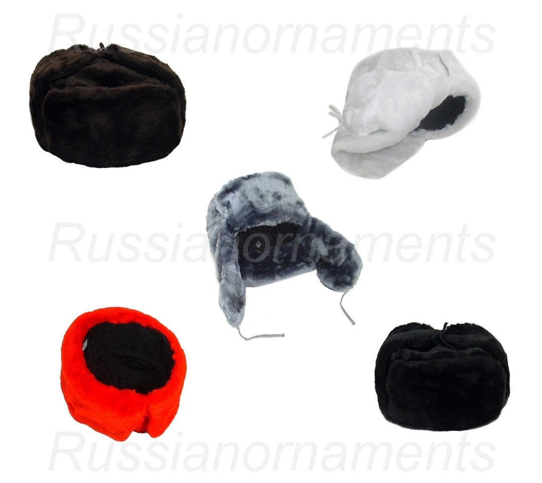 Authentic Soviet Russian Winter Hat Ushanka Brown/black/gray/white/red ...
