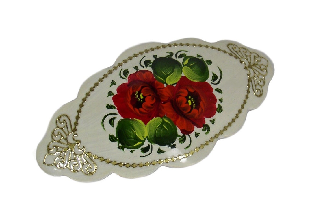 Russian Lacquer Barrette Hair Clip 0941 - Etsy