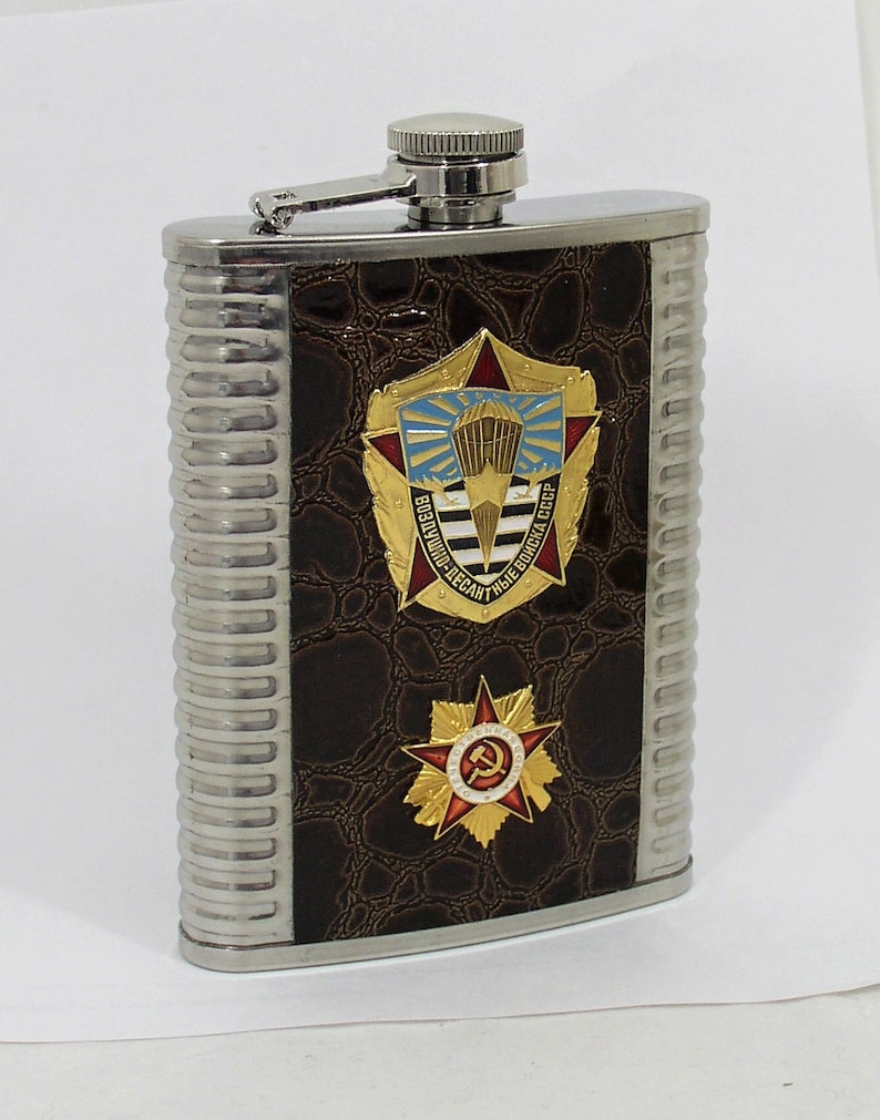 8 Oz Flask Russian USSR Soviet Military W/troops Badge - Etsy