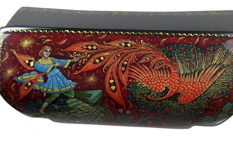 Kholui Russian Lacquer Box the FEATHER of the FIREBIRD 4079 | Etsy