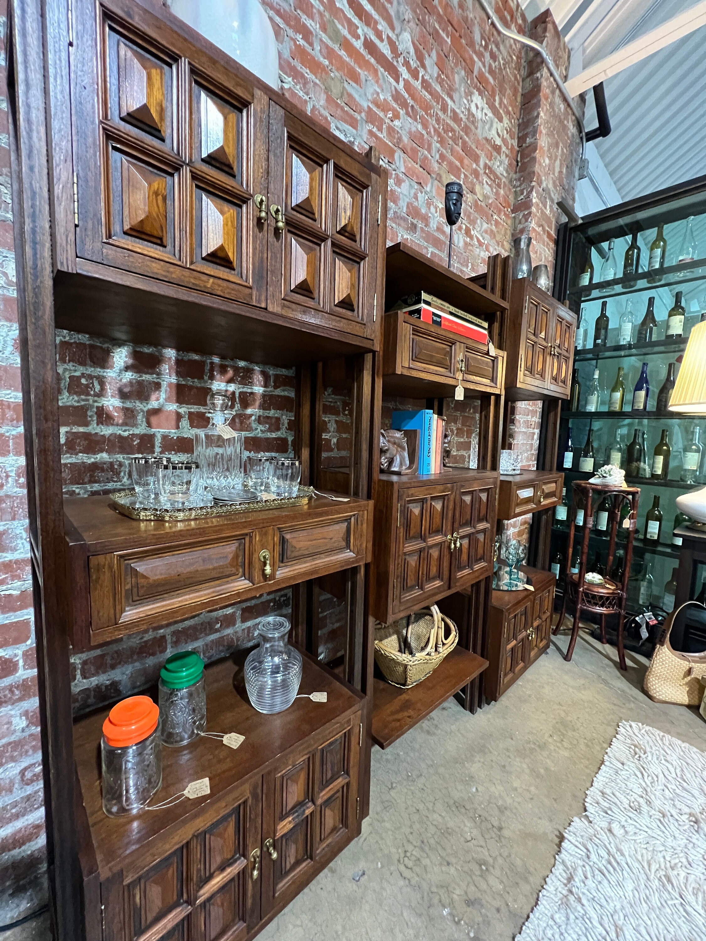 MCM Mid Century Modern Wooden Shelving Modular Unit VINTAGE 1960s 1970s ...