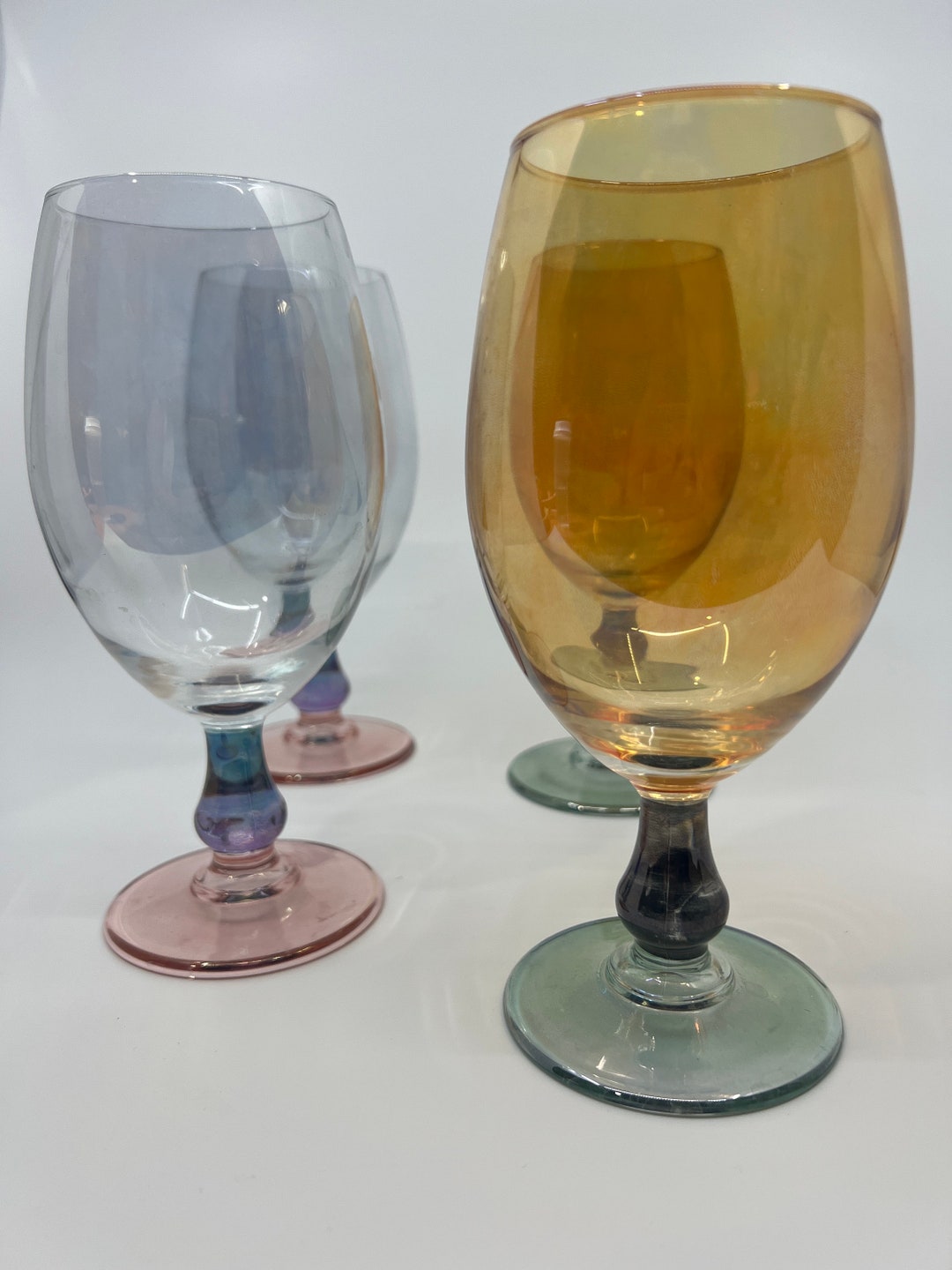 Vintage Cerve Italian Glass Wine Glasses / Water Goblets - Etsy