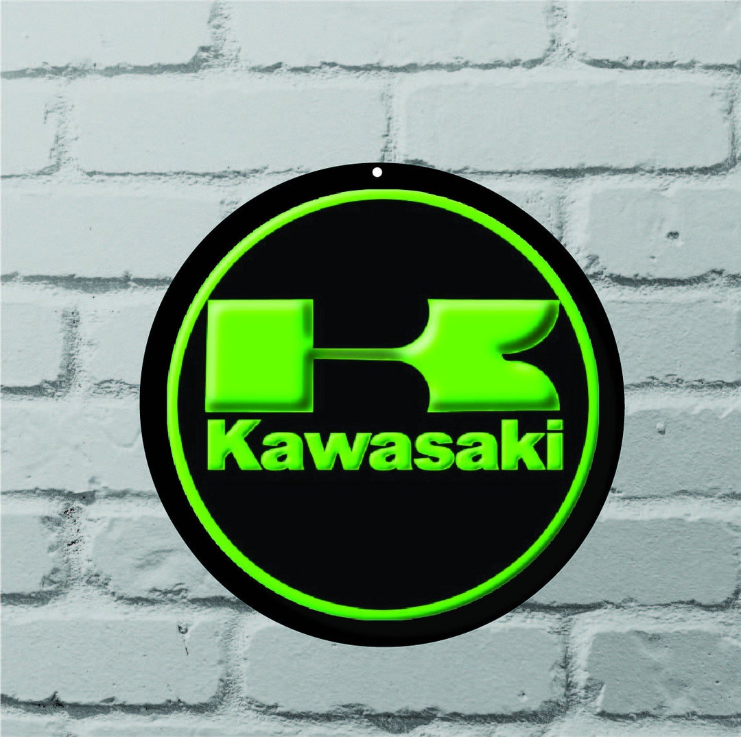 Circle Kawasaki Motorcycle Metal Sign - Etsy