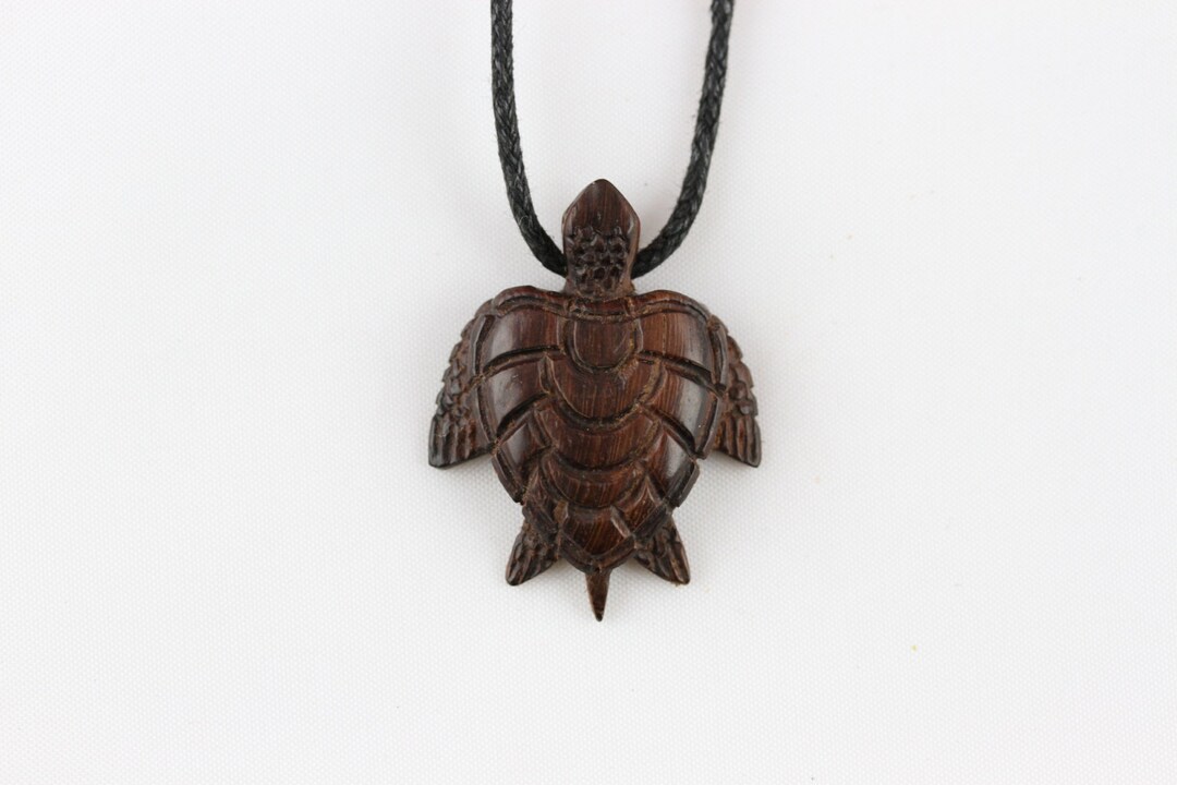 Sea Turtle Necklace Wood Necklace Wood Carved Turtle - Etsy