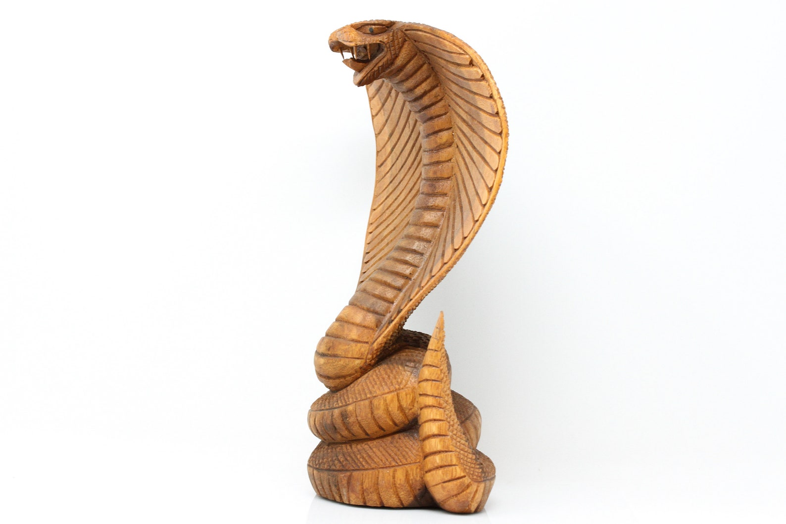 King Cobra Wood Statue - Etsy
