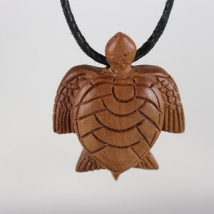 Sea Turtle Necklace Wood Necklace Wood Carved Turtle | Etsy