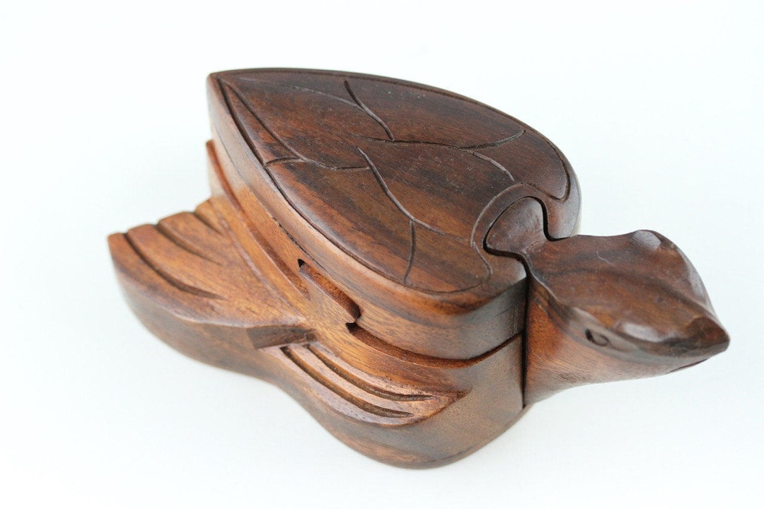 Sea Turtle Secret Hidden Box Puzzle Box in Sea Turtle Shape - Etsy