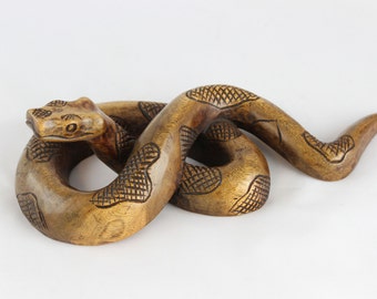 Wood Carved Snake - Etsy