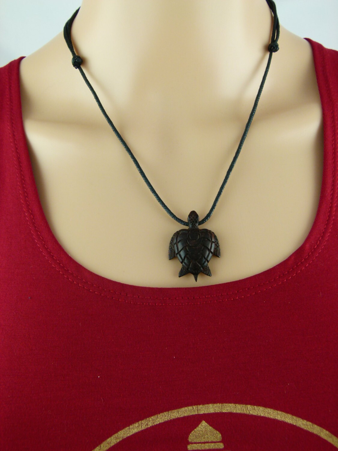 Sea Turtle Necklace Wood Necklace Wood Carved Turtle | Etsy