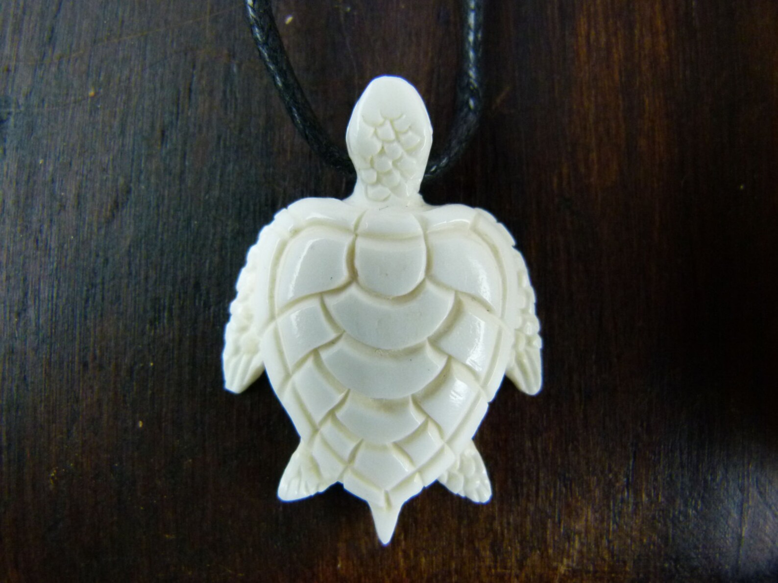 Sea Turtle Necklace White Bone Necklace Hand Carved Turtle | Etsy