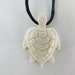 Sea Turtle Necklace White Bone Necklace Hand Carved Turtle Animal Totem ...