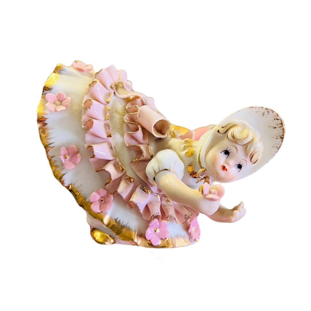 Geo. Z. Lefton Japan Girl Figurine Bending Over in Bloomers KW-1412 - Etsy