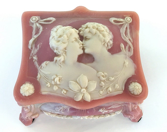 Incolay Pink Rose Stone Jewelry Box Trinket Box Keepsake Box Jewellery ...