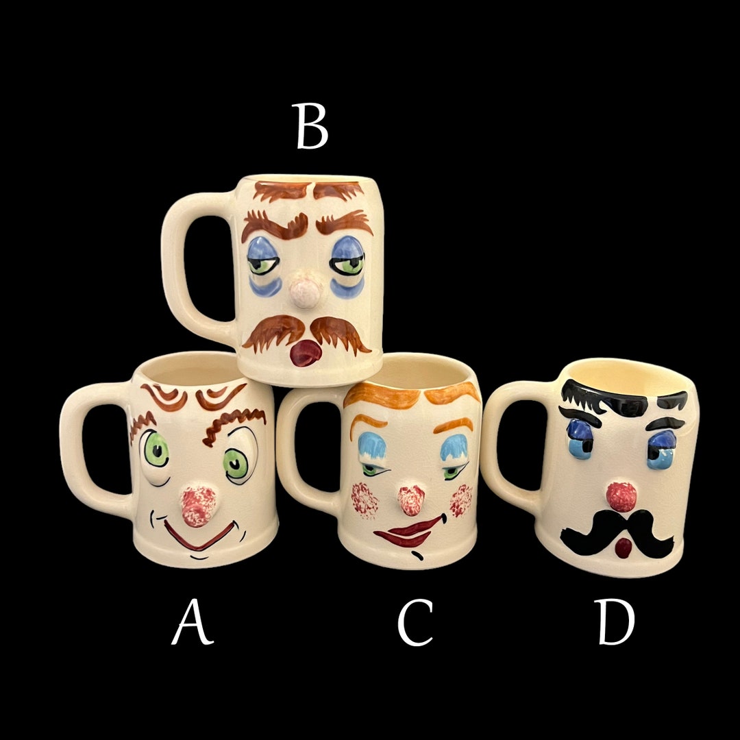 Choose From 4 Ceramic Muggsy Face Mugs Jessop Pfaltzgraff Pottery ...