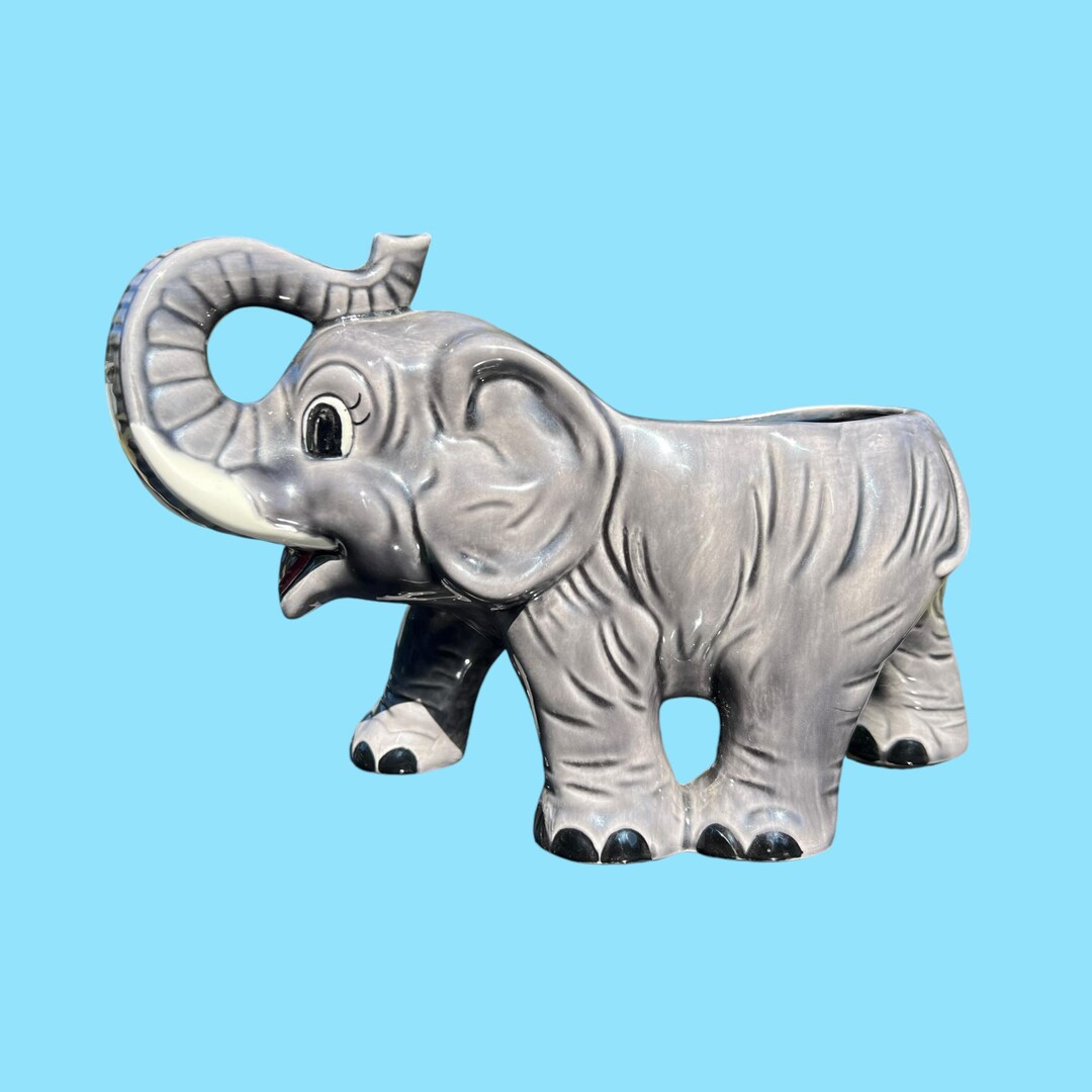 Ceramic Elephant Planter Anthropomorphic Nursery Patio Decor - Etsy