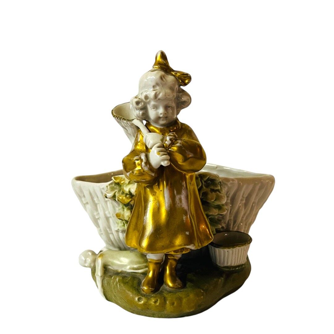 Antique Imperial Amphora Planter Vase Austria Little Girl With ...