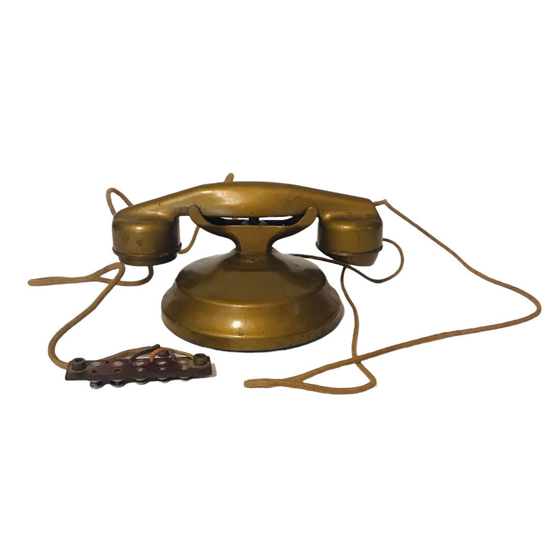 Serv U Fone Old Brass Toned Enamel Extension Line Desktop Telephone - Etsy