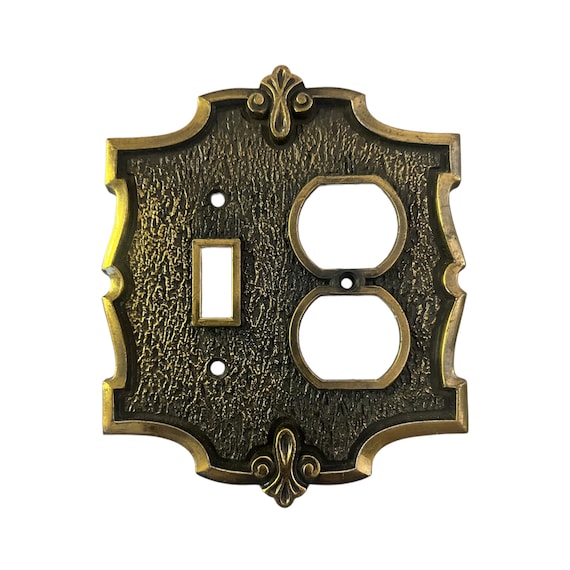 CSA Gold and Black Metal Dual Light Switch and Outlet Plate - Etsy