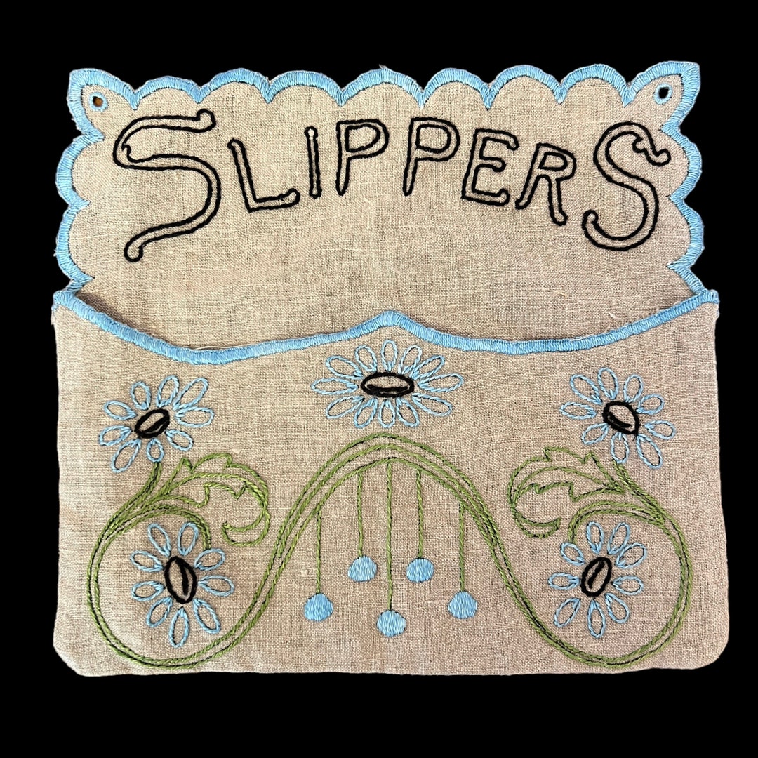 Edwardian Era Hand Embroidered Slippers Holder - Etsy