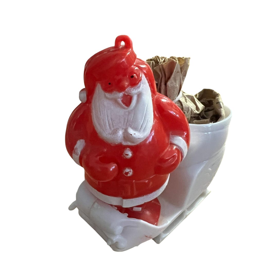 Rosbro Plastic Santa Claus Sleigh Christmas Decoration Candy Container ...