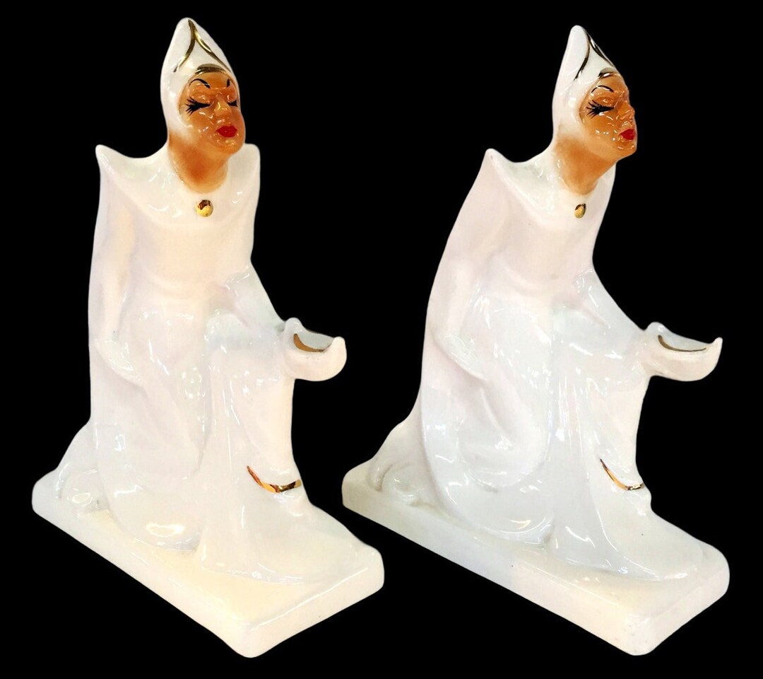 Ceramic Aladdin Genie Statues Pair of Figurines Kipp Ceramics Pasadena ...