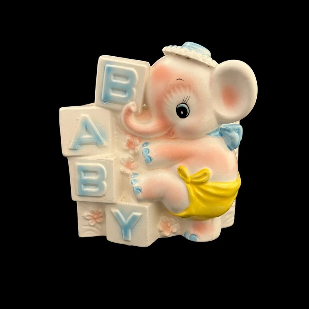 Ceramic Elephant Blocks Baby Planter Japanese Nursery Decor Baby Shower ...