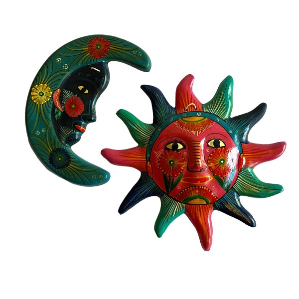 Sun and Moon Clay Wall Art - Etsy