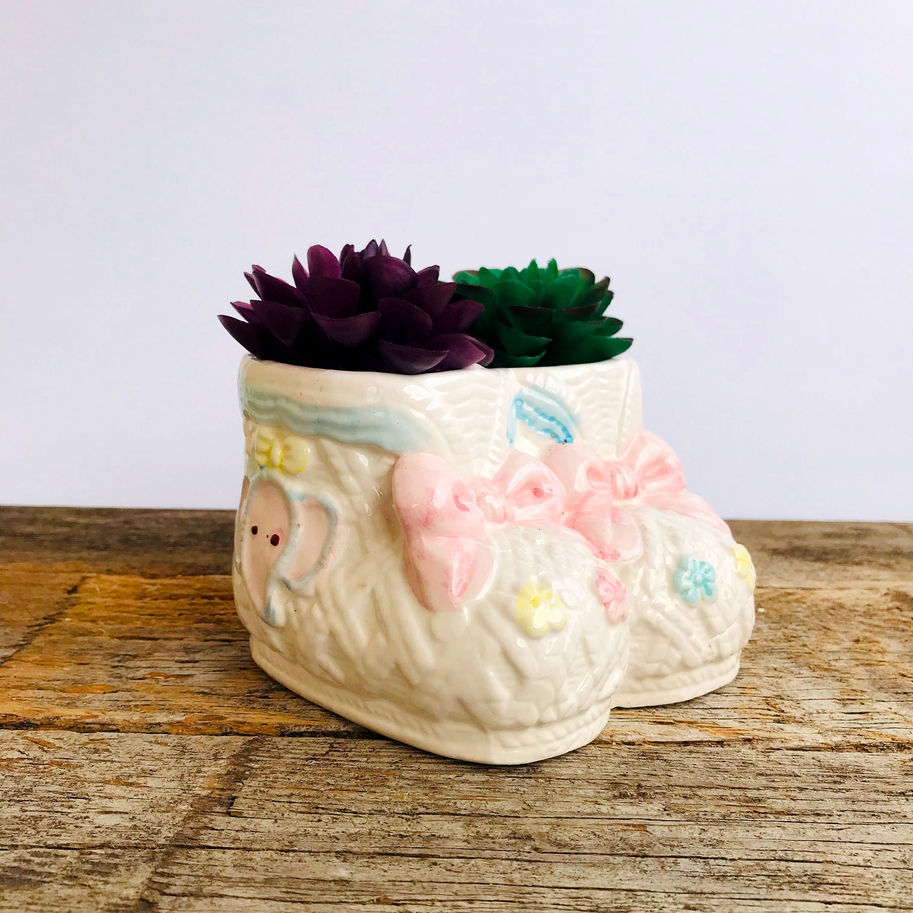Ceramic Baby Booties Planter Nursery Decor Baby Shower Gift - Etsy ...