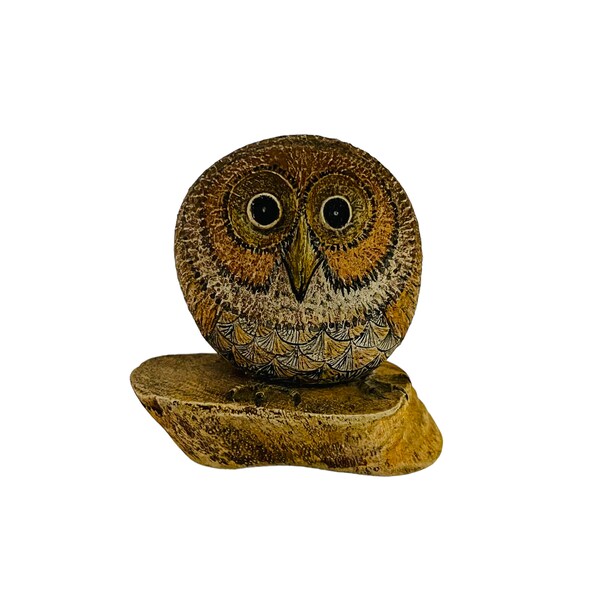 Rock Owl - Etsy