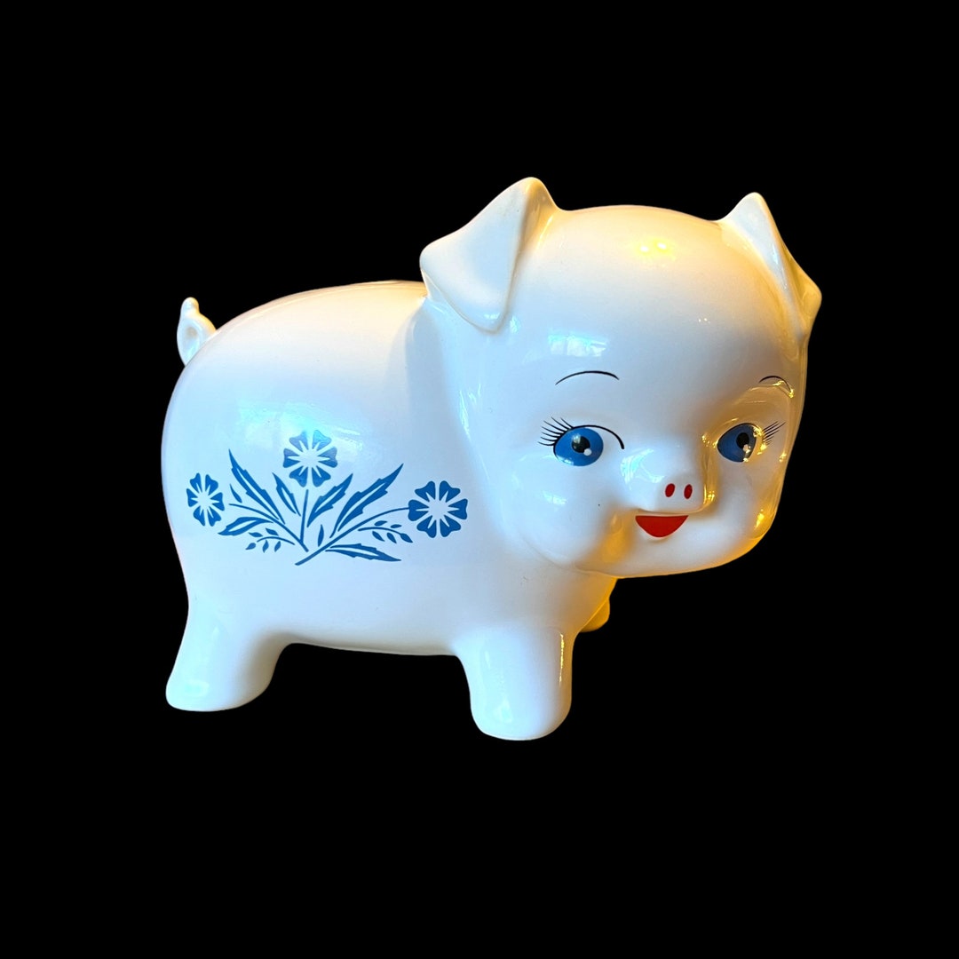 Corning Ware Cornflower Blue Piggy Bank England Officially Licensed by ...