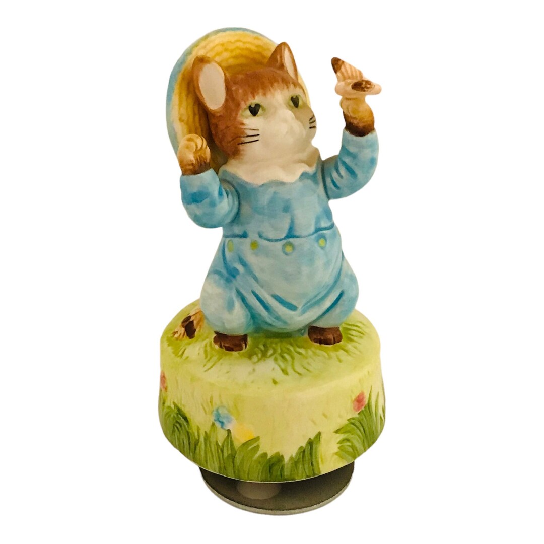 Beatrix Potter Tom the Kitten Porcelain Music Box by Schmid 1980s Plays ...