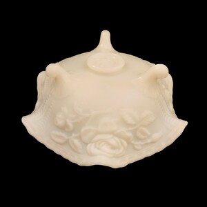 Imperial Rose Milk Glass 3 Footed Bowl - Etsy