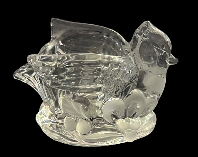 Gorham Cardinal Bird Votive Candle Holders Full Lead Crystal Glass Made ...