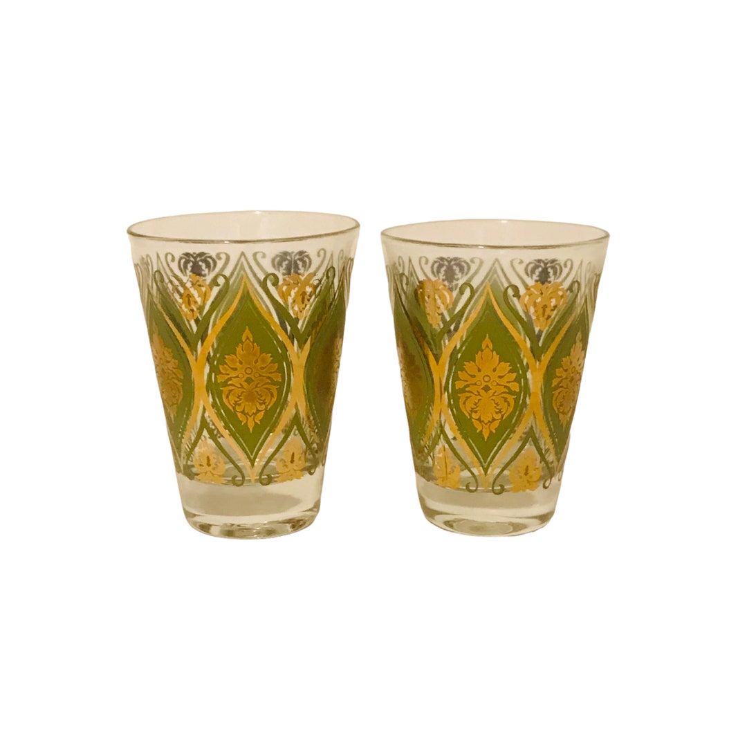 Irene Pasinski Washington Glass Company Double Shot Glasses Green and ...