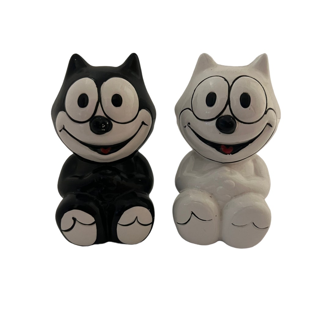 Felix the Cat Salt and Pepper Shakers Ceramic Cat Lover Gift - Etsy