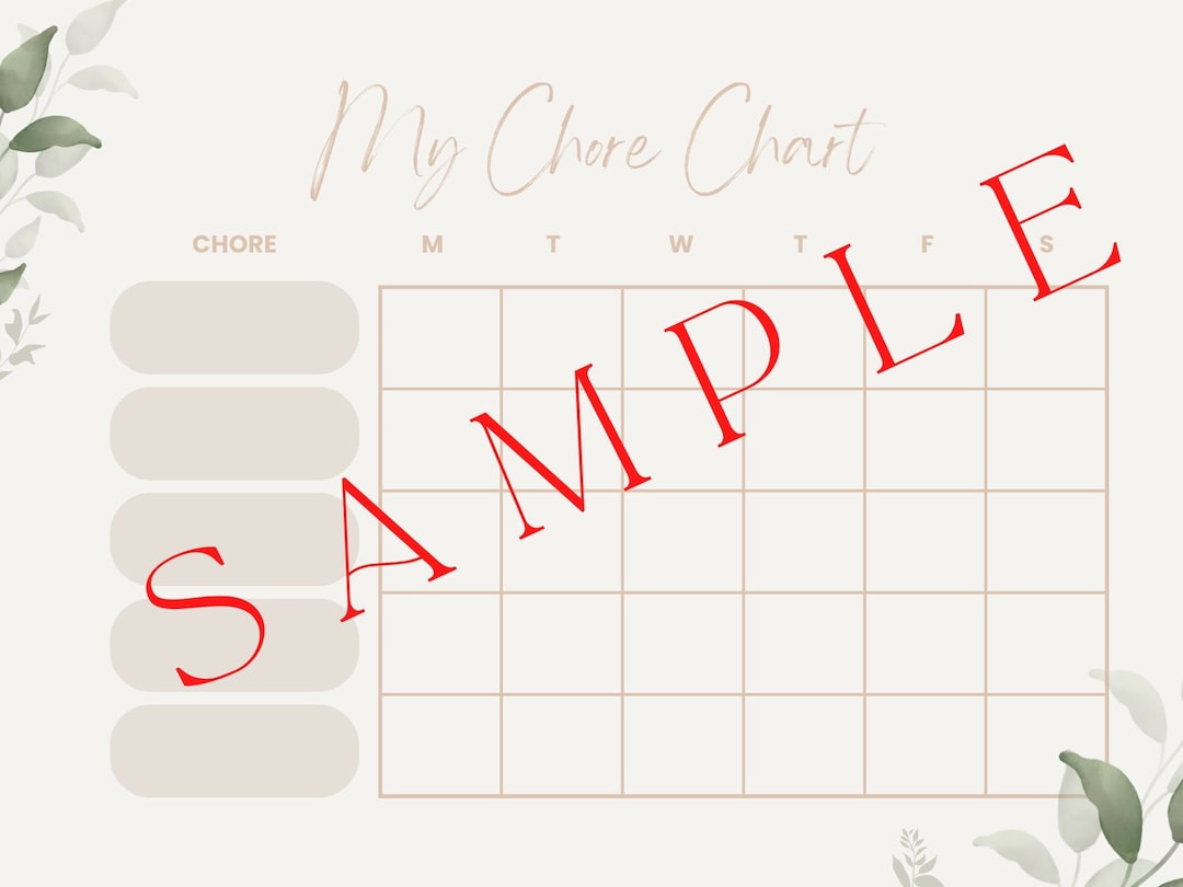 Chore Chart - Etsy