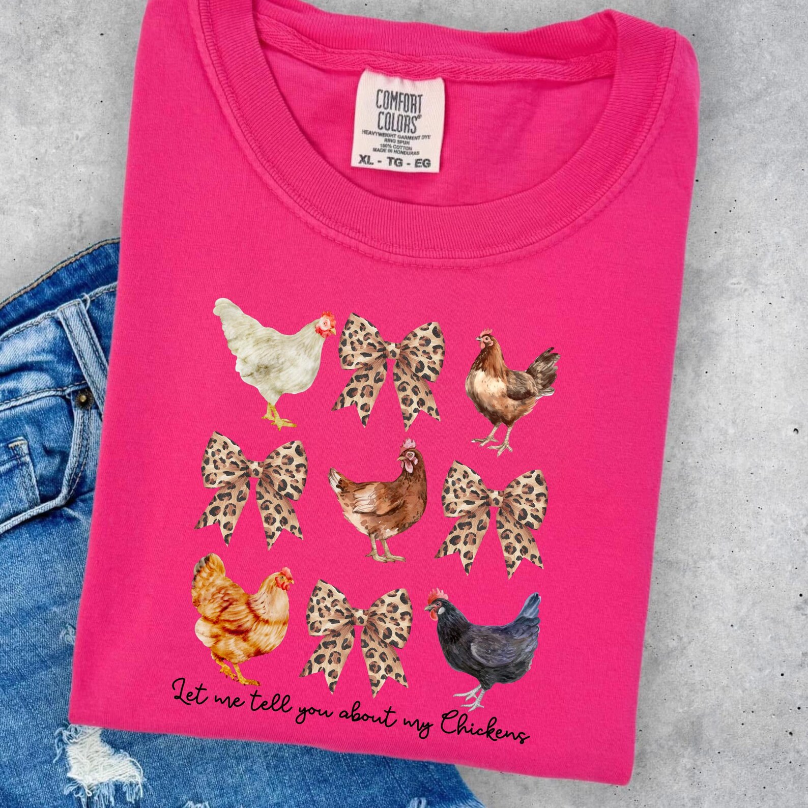 Chicken Cheetah Bows PNG: Crazy Chicken Lady Design (digital Download ...